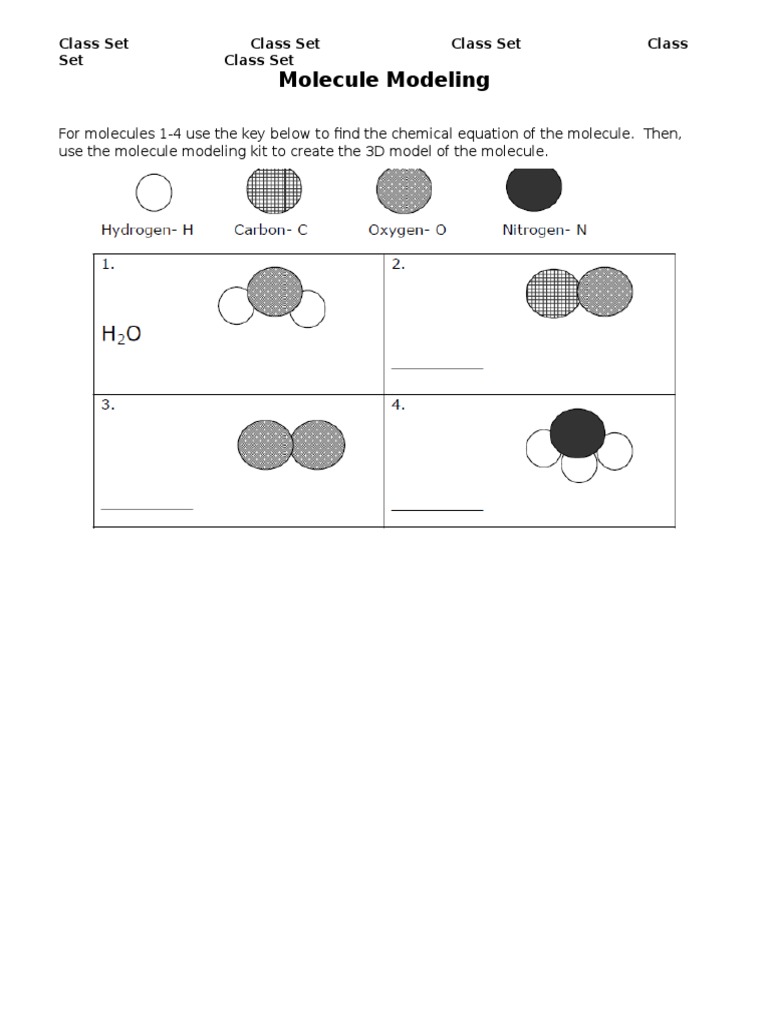 Molecule Kit Worksheet | PDF