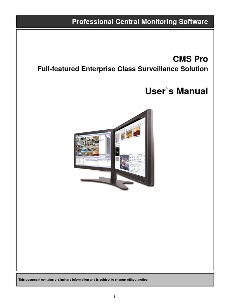 Professional Central Monitoring Software CMS Pro User's Manual | PDF