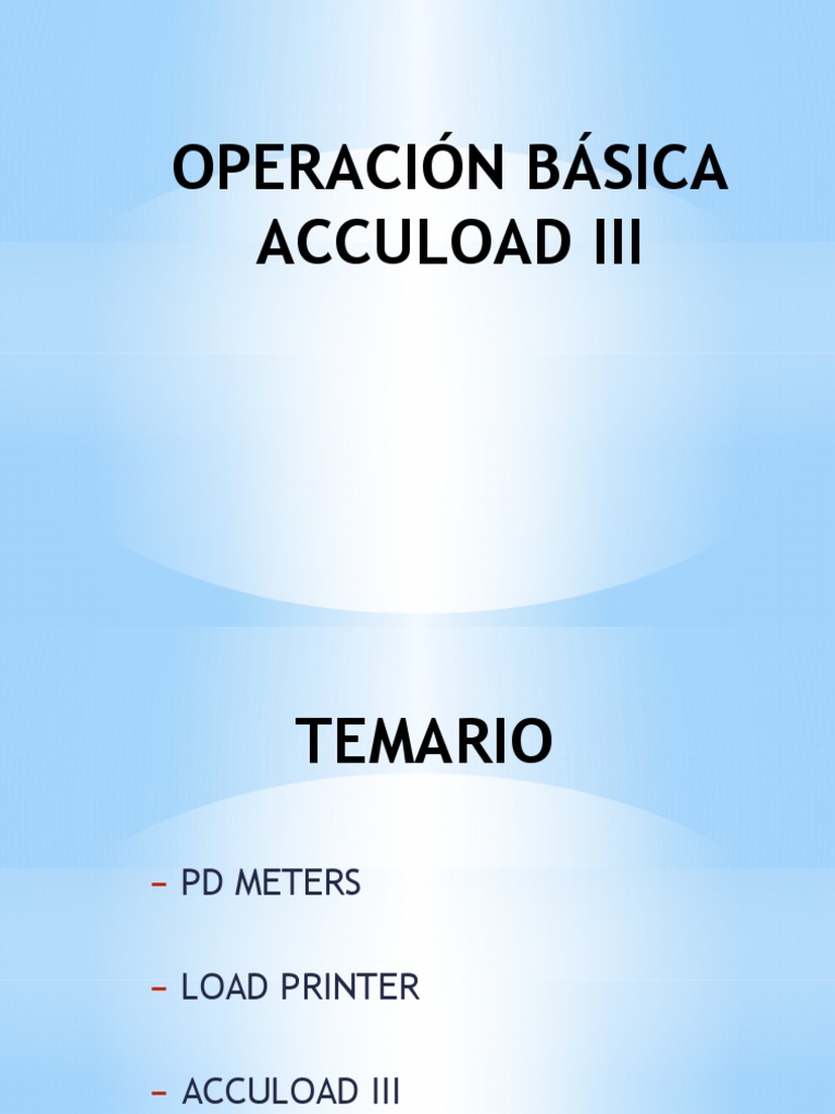 Operación Básica Accuload | PDF | Informática y tecnología de la ...