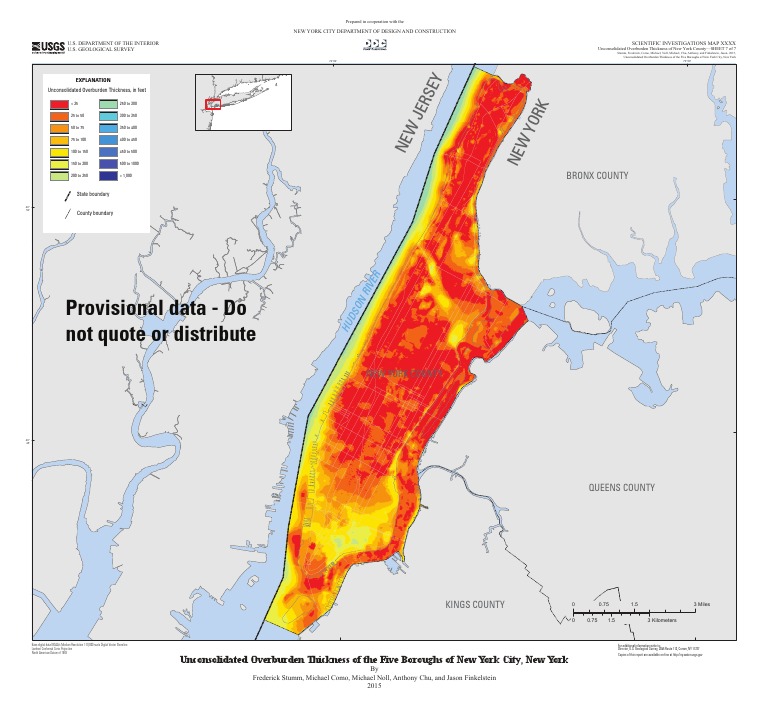 Unconsolidated Overburden Thickness Map of NYC | PDF