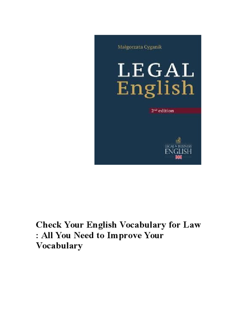 Check Your English Vocabulary For Law: All You Need To Improve Your ...