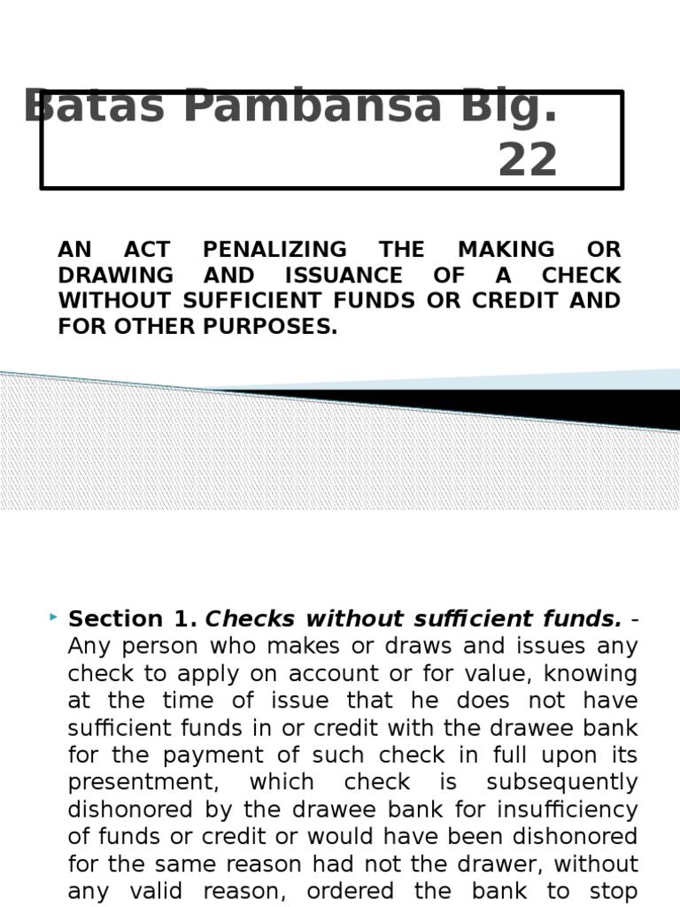 BP22 | PDF | Cheque | Fine (Penalty)