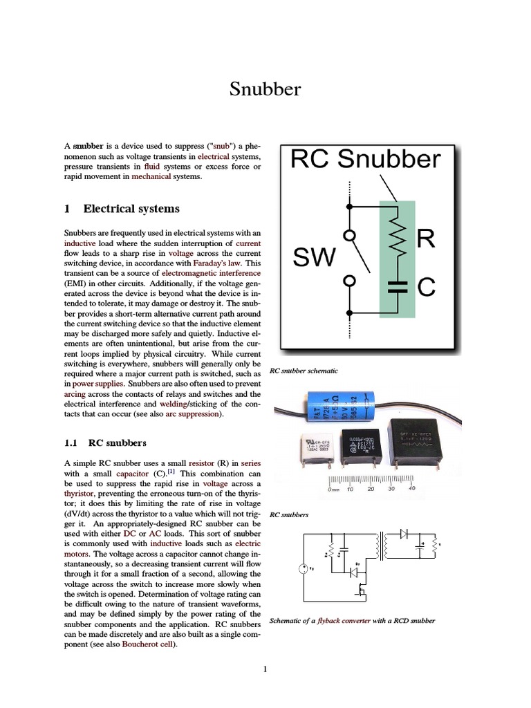 Snubber | PDF | Electrical Engineering | Electrical Equipment