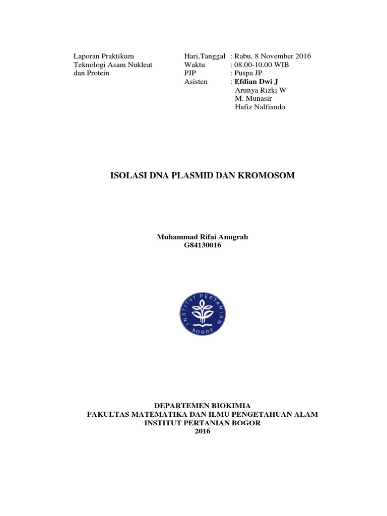 Isolasi DNA Plasmid Dan Kromosom | PDF