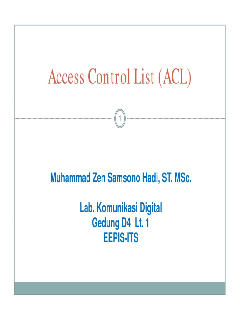 Modul 5 Access Control List Pdf Pdf Router Computing Firewall Computing 2576
