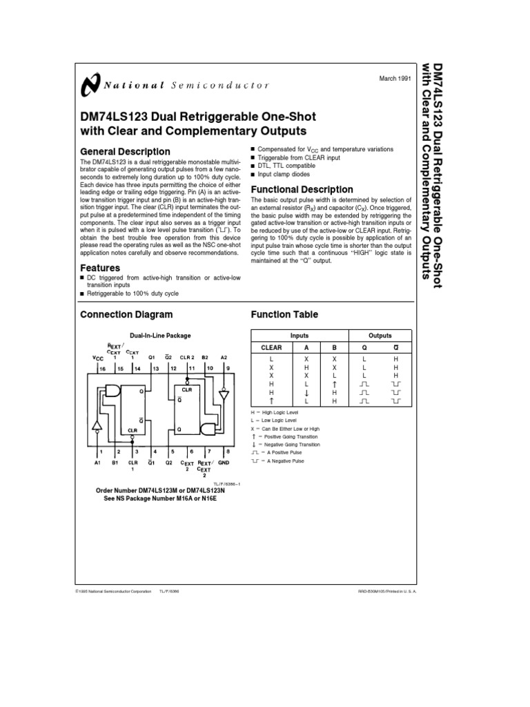 74ls123 PDF | PDF | Capacitor | Electrical Equipment
