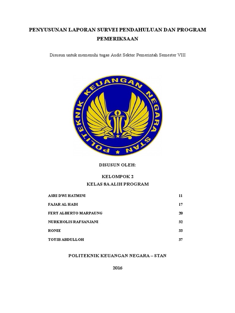 Penyusunan Laporan Survei Pendahuluan Dan Program | PDF