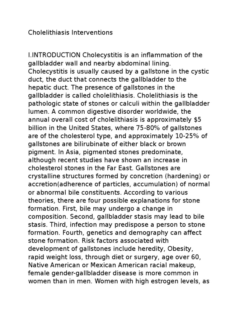 Cholelithiasis Case Study | PDF | Gallbladder | Digestive System