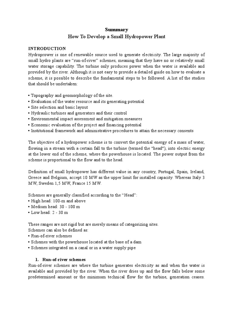 Hydropower Project Summary by Tesla | PDF | Spillway | Dam