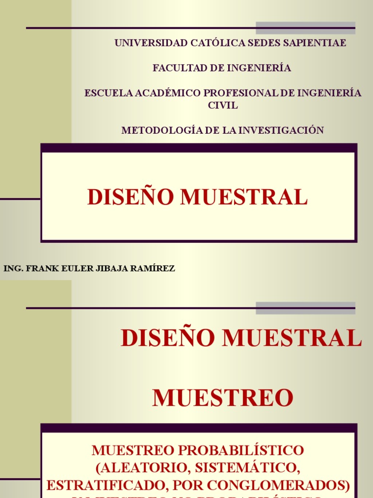 Diseño Muestral | Muestreo (Estadísticas) | Método científico