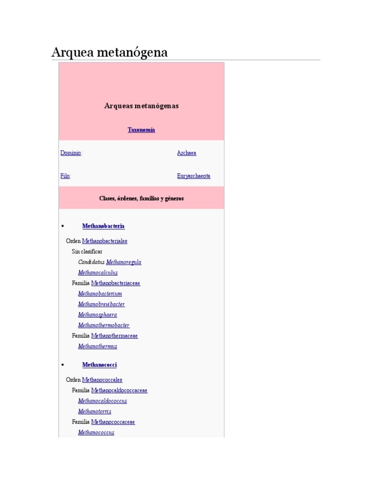 Arquea Metanógena | PDF | Química | Productos quimicos