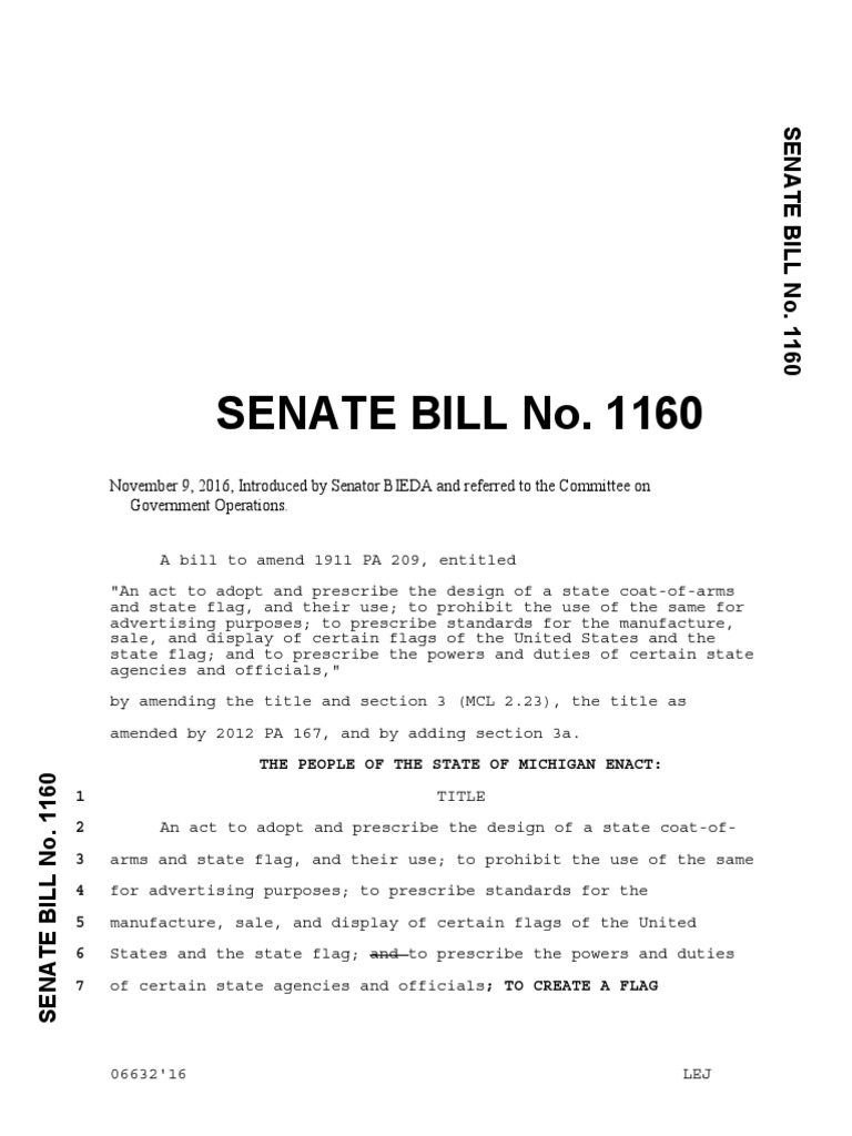 Senate Bill #1160 | PDF | United States Senate | United States House Of ...