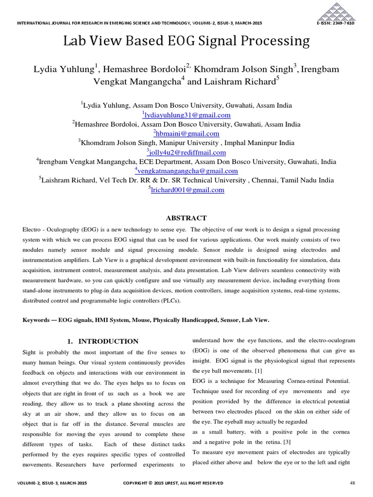Lab View Based EOG Signal Processing | PDF | Operational Amplifier ...