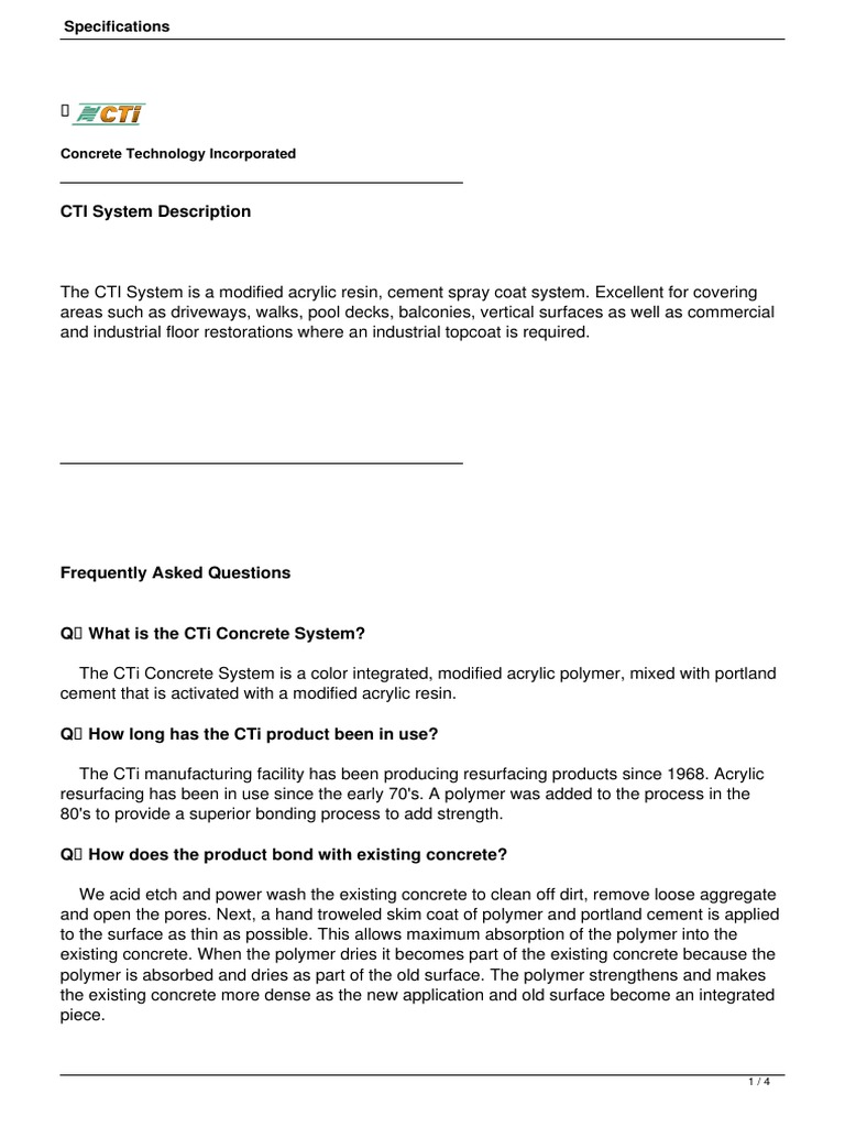 CTI System Description | PDF | Poly(Methyl Methacrylate) | Sodium Hydroxide