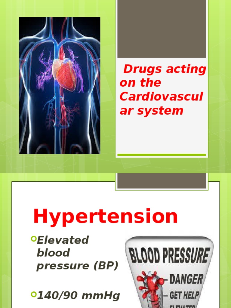 Drugs Acting On The Cardiovascular System | PDF