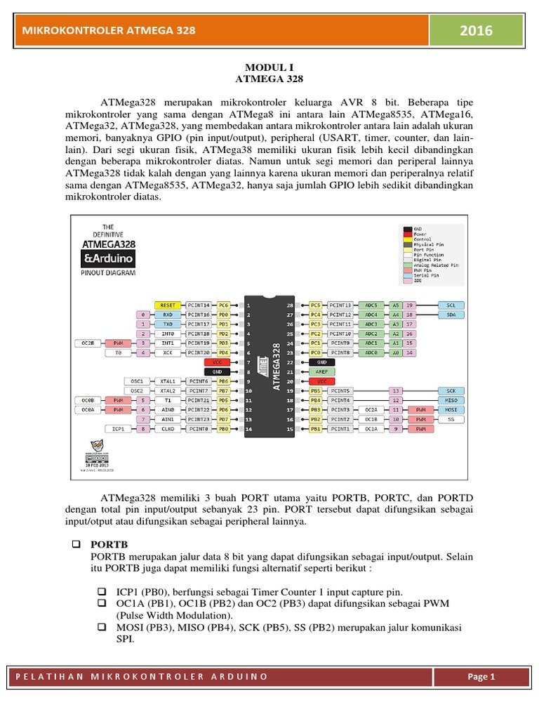 Modul Pelatihan Mikrokontroler Arduino ATMega 328 | PDF