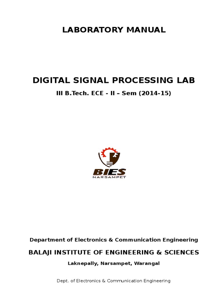 DSP Lab Maual | PDF | Digital Signal Processing | Low Pass Filter
