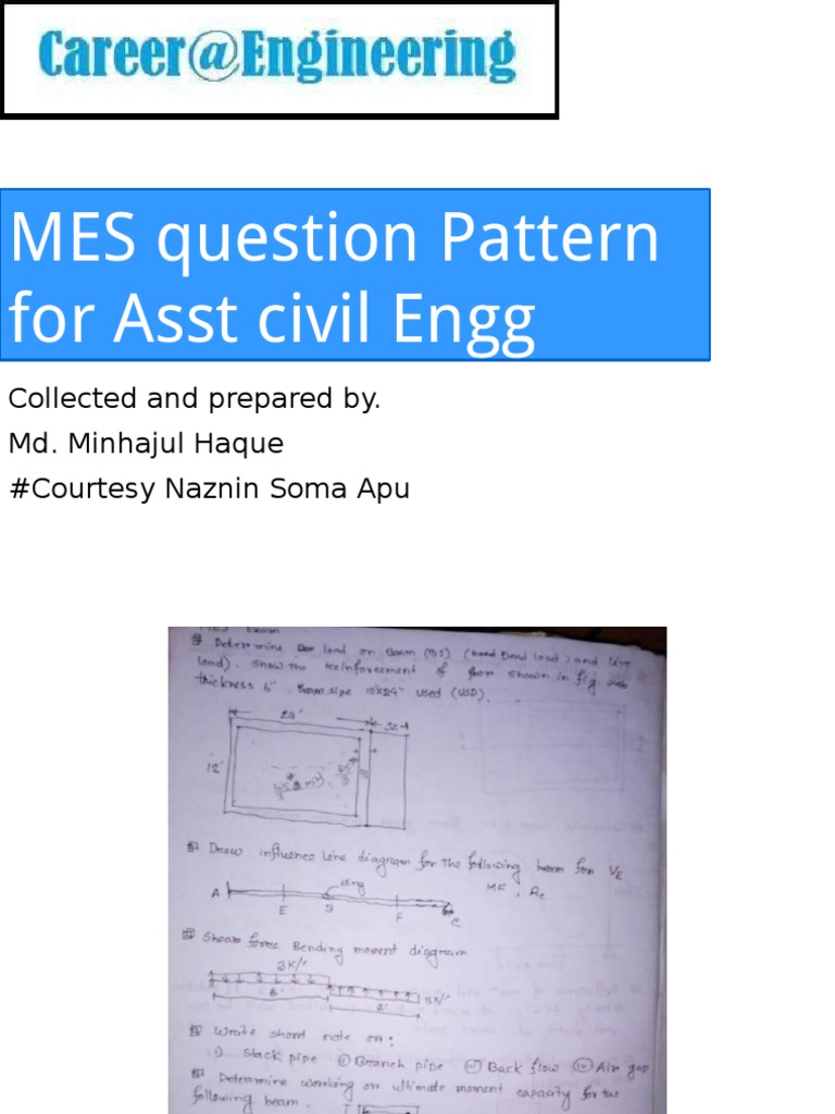 MES Question Pattern Civil | PDF