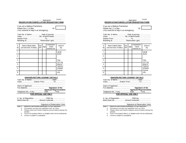 Reservation/Cancellation Requisition Form Reservation/Cancellation ...