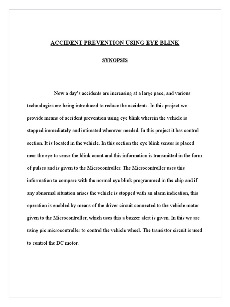 Accident Prevention Using Eye Blink Sensor | PDF