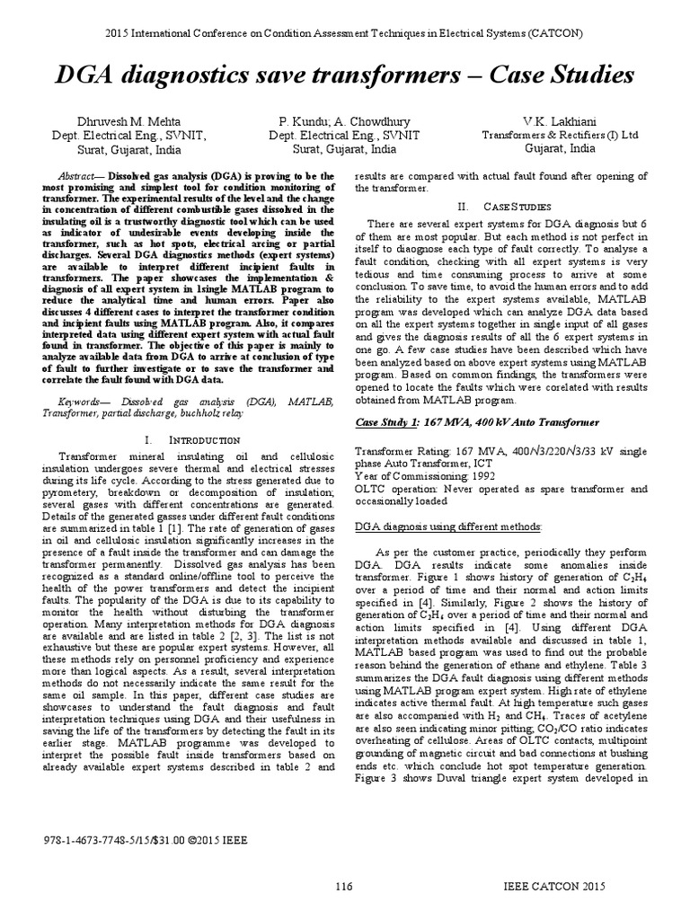 DGA Case Study | PDF | Chemistry | Electricity