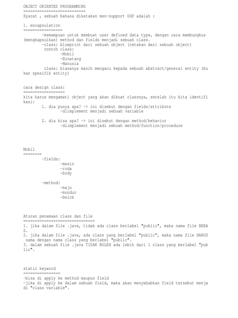 Catatan OOP | PDF