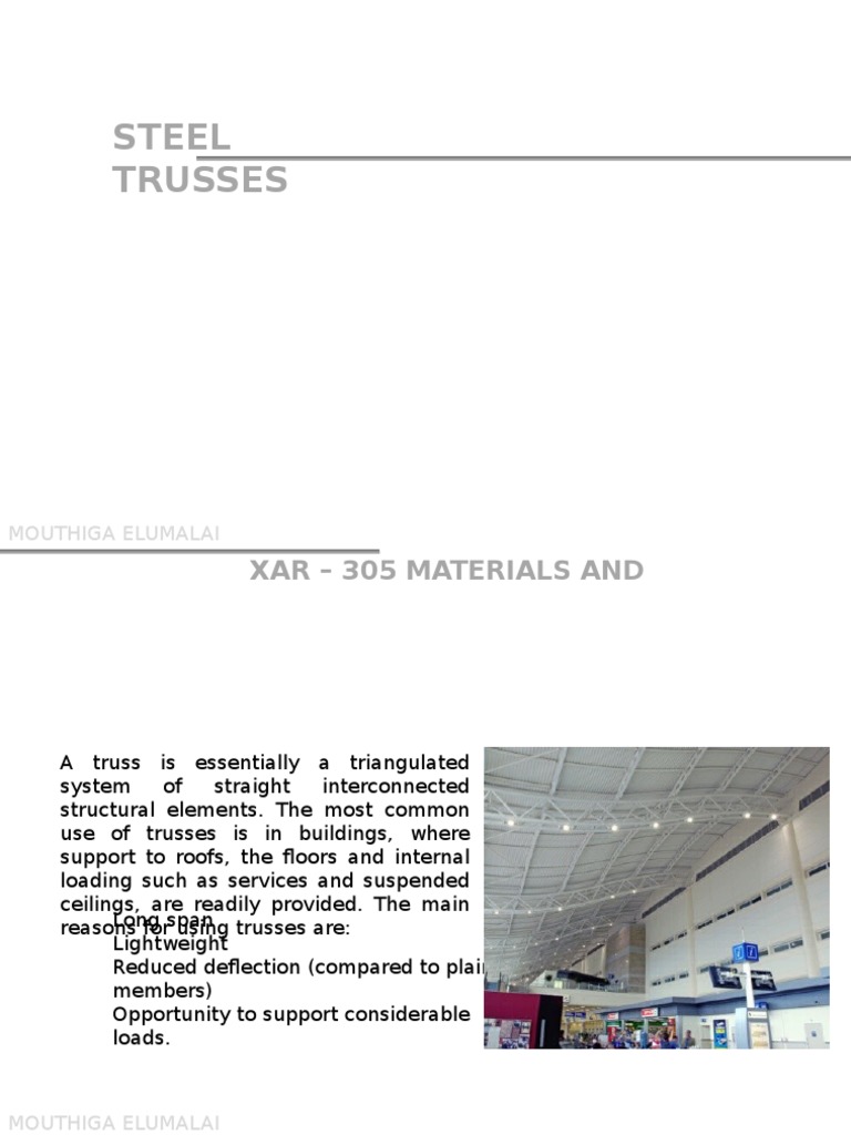 STEEL TRUSSES EXPLAINED: TYPES, USES AND MEMBER SECTIONS | PDF | Truss ...