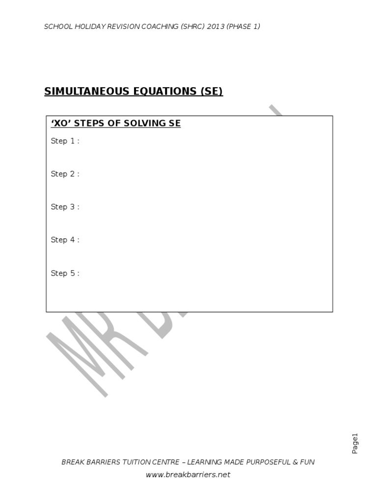 Add Maths Form 4 Revison - Simultaneous Equation & Index Number | PDF ...