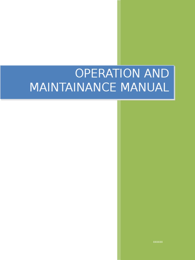 Operation and Maintainance Manual - Front Page | PDF | Switch | Components