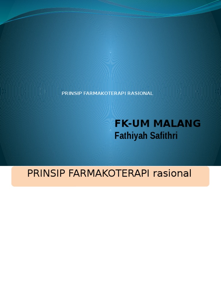 Prinsip Farmakoterapi | PDF | Pharmacology | Drugs