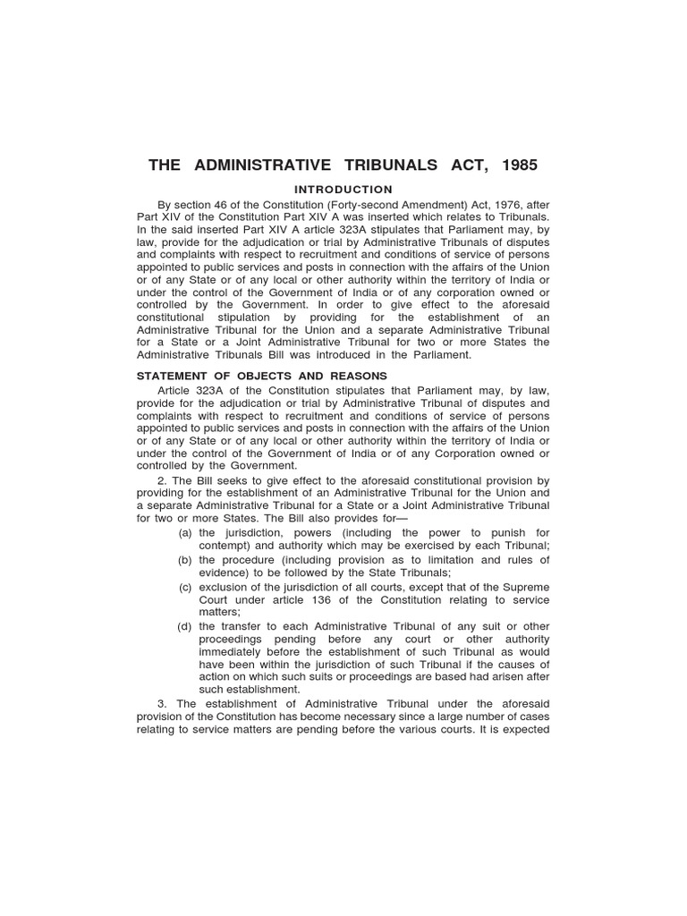 Administrative Tribunal Act | PDF | Act Of Parliament | Jurisdiction