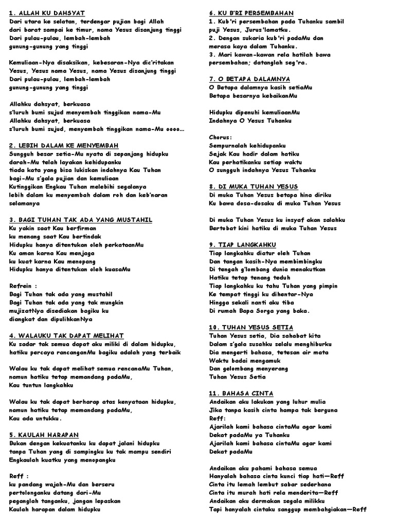 Lirik Lagu Pujian dan Persembahan | PDF | Agama & Spiritualitas