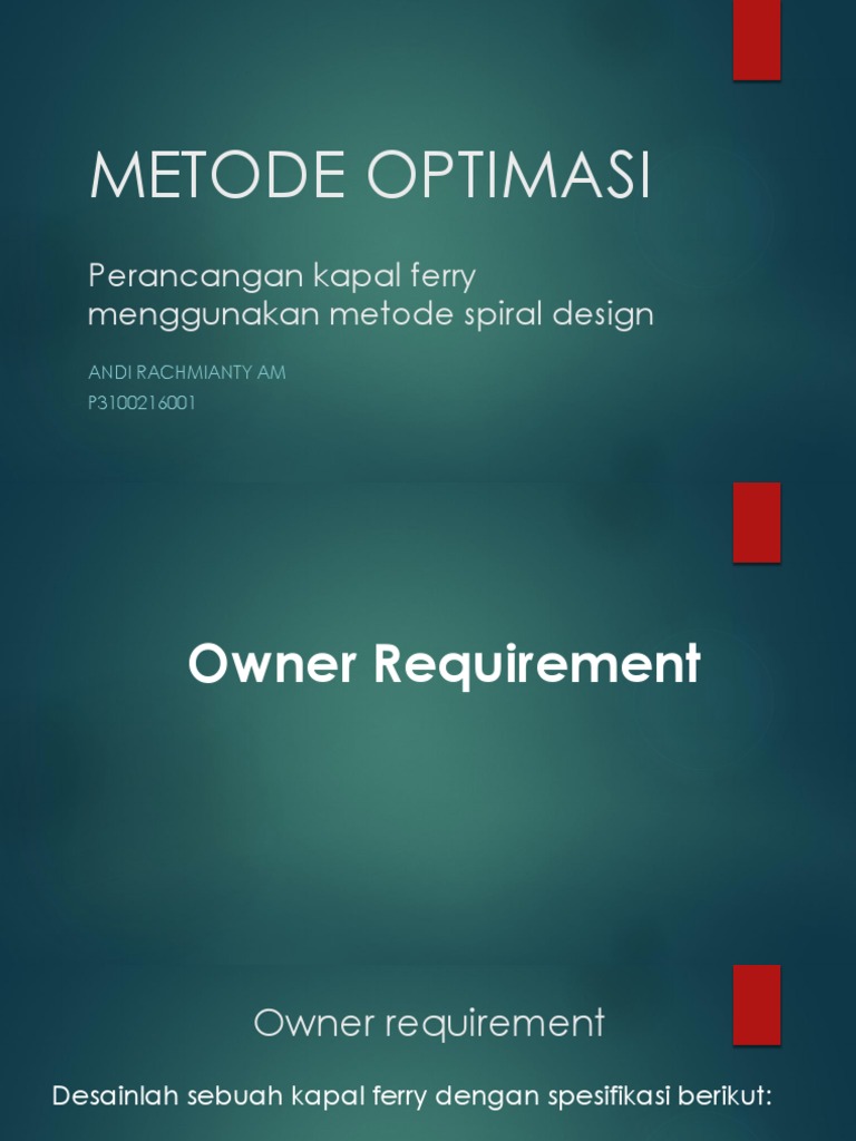 Metode Optimasi Kapal Ferry | PDF