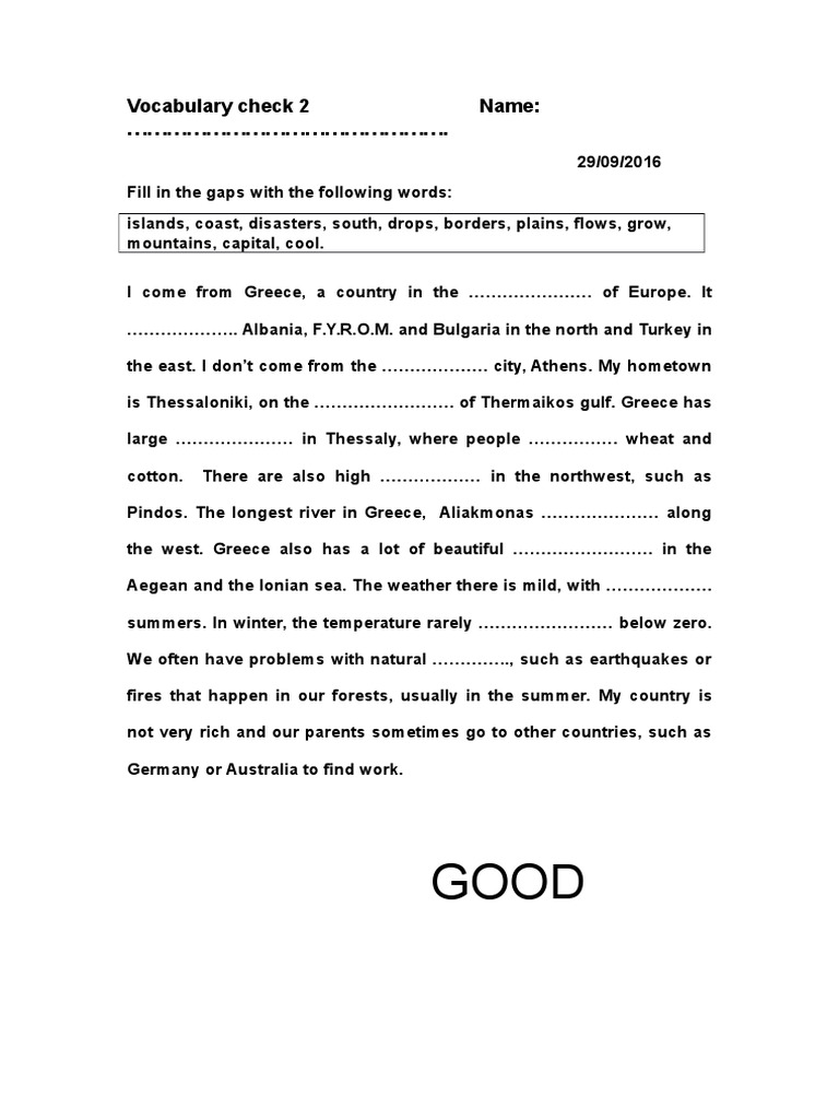 Vocabulary Check 2 Name | PDF