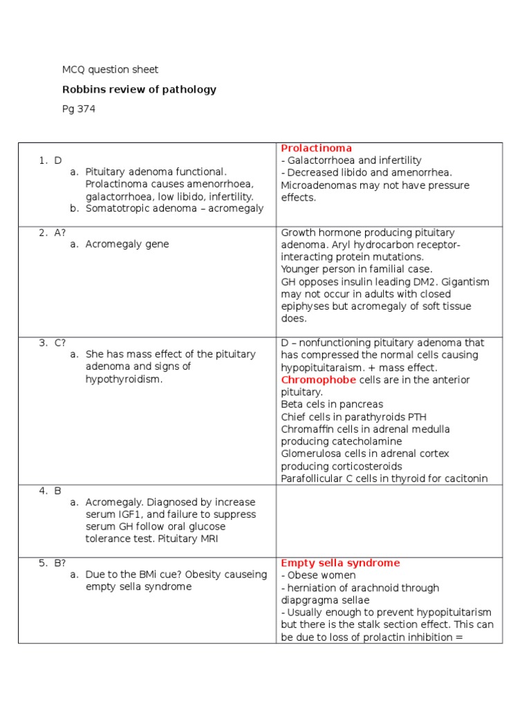 MCQ Question Sheet | PDF | Thyroid | Thyroid Stimulating Hormone
