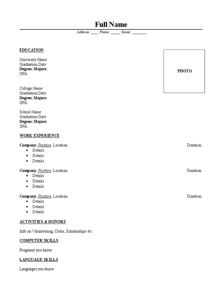 Resume Format | PDF