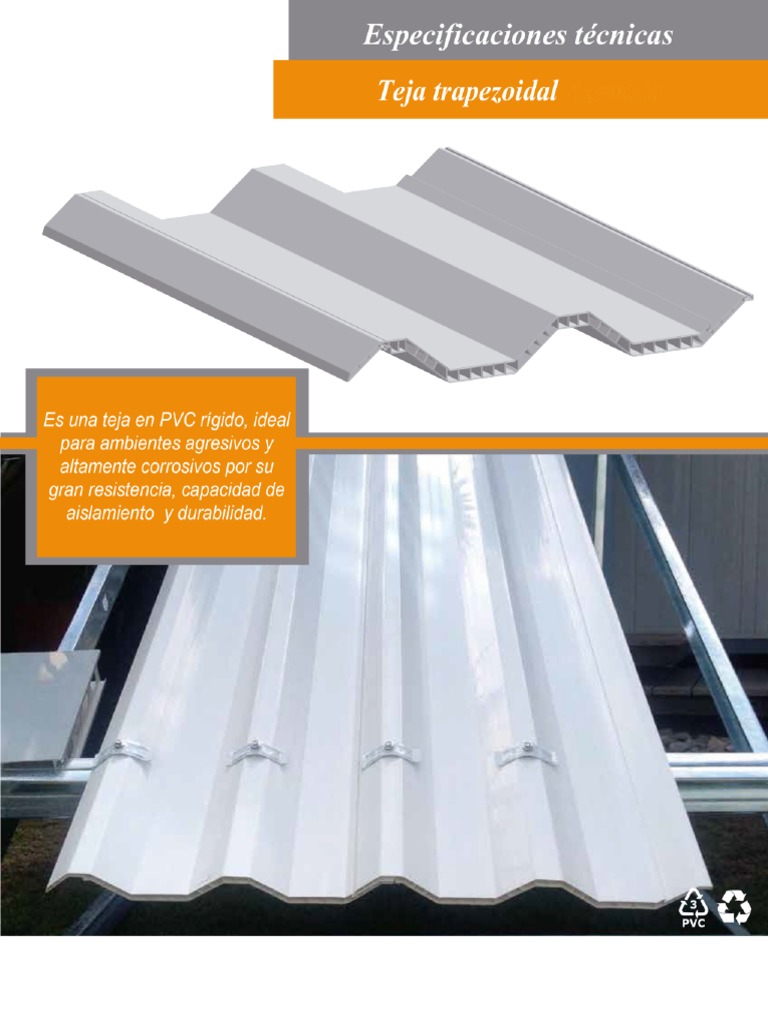 Teja Trapezoidal Colombia Ficha Tecnica | PDF