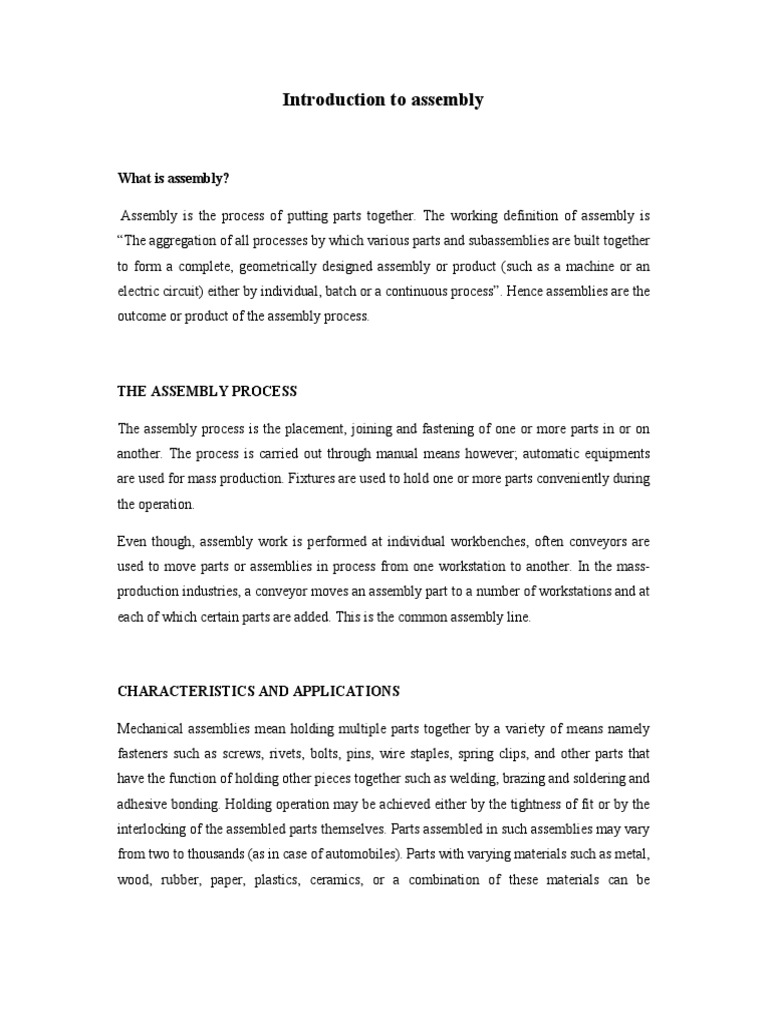Introduction To Assembly | PDF | Rivet | Screw