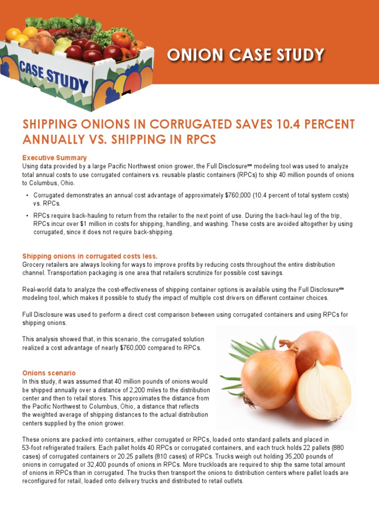 Onion Case Study | Pallet | Packaging And Labeling