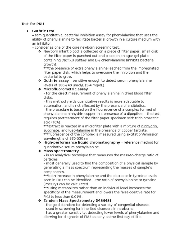 Test For PKU | PDF | Self-Improvement | Wellness