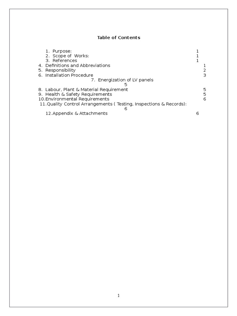 Installation and Energization of LV Panels | PDF | Quality Assurance ...