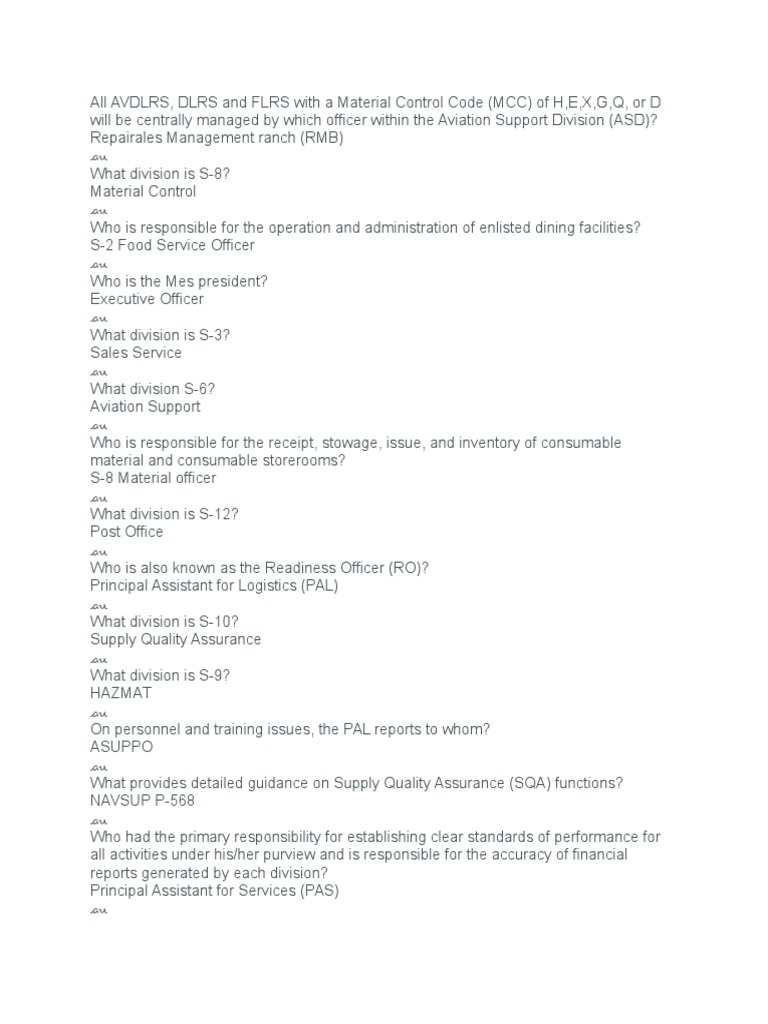 4440.2 Supply Operations Manual CH 1 | PDF | Staff (Military) | Armed ...