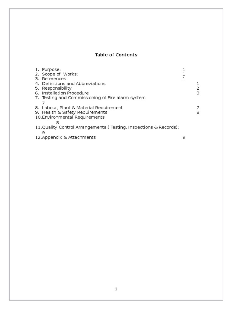 Method Statement of Fire Alarm System | PDF | Quality Assurance | Duct (Flow)