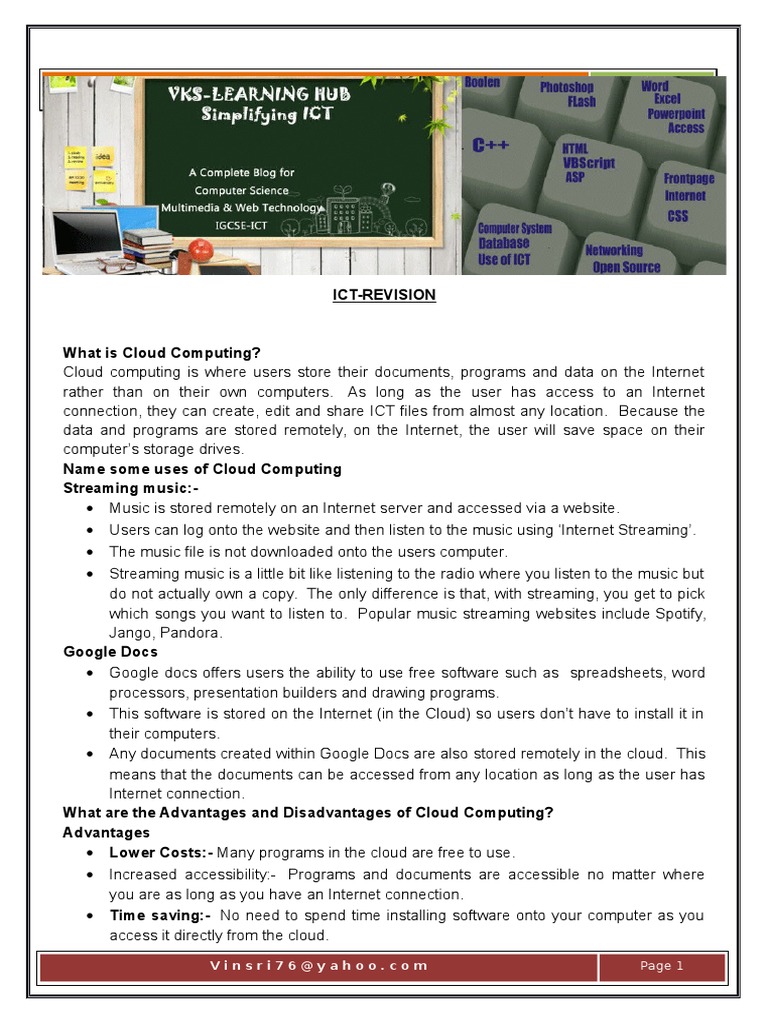 Igcse Ict 1 Pdf Computer Virus E Books
