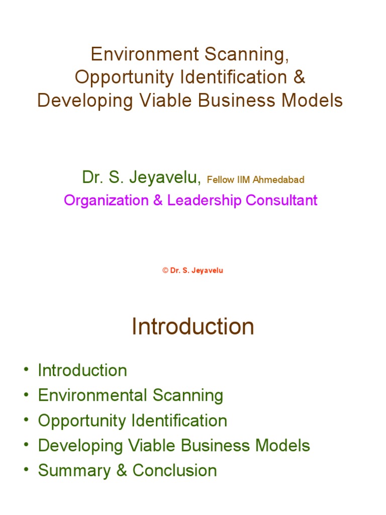 Marc - Environment Scanning & Opportunity Identification | PDF ...