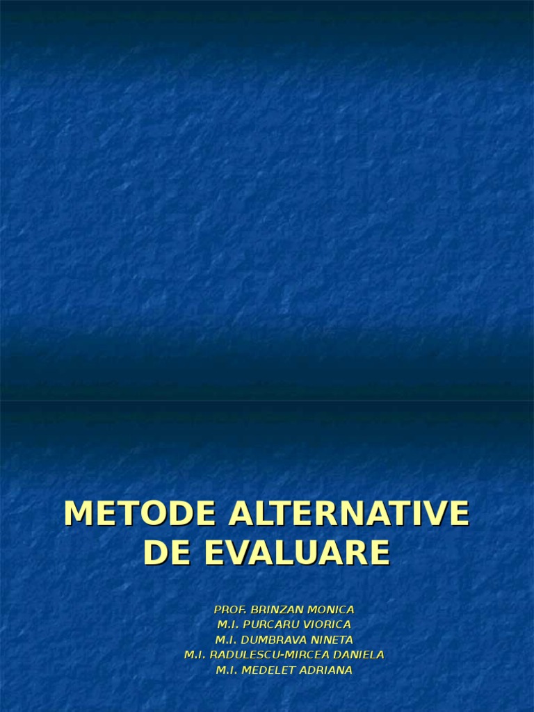 METODE Alternative de Evaluare | PDF