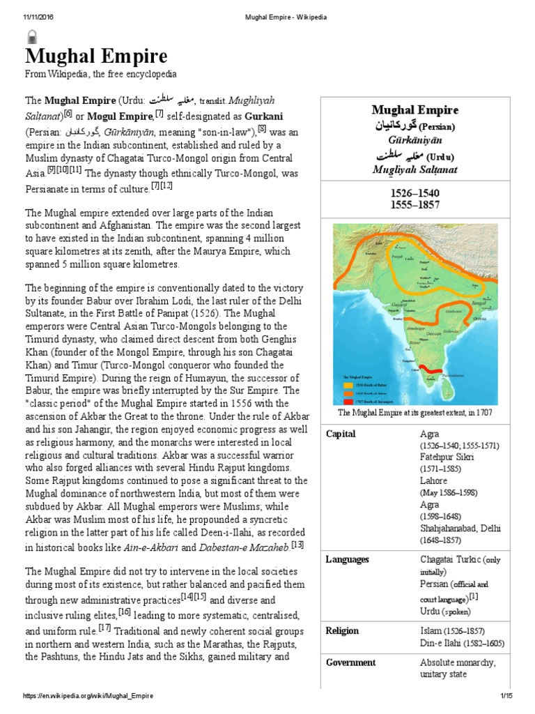 Mughal Empire - Wikipedia | Mughal Empire | Religion & Spirituality
