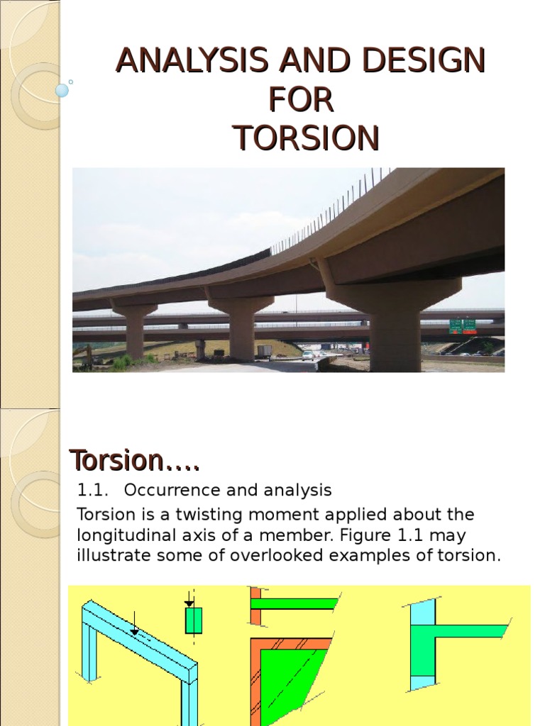 Analysis and Design FOR Torsion | PDF | Stiffness | Building Engineering