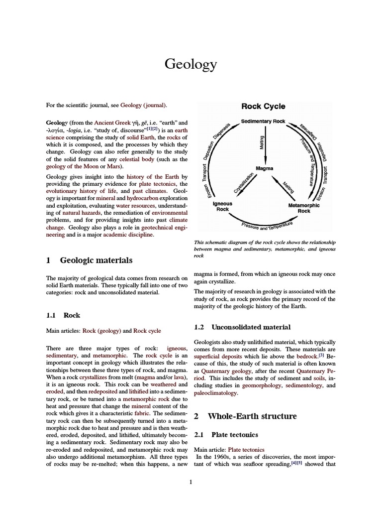 Geology: 1 Geologic Materials | PDF | Geology | Mantle (Geology)
