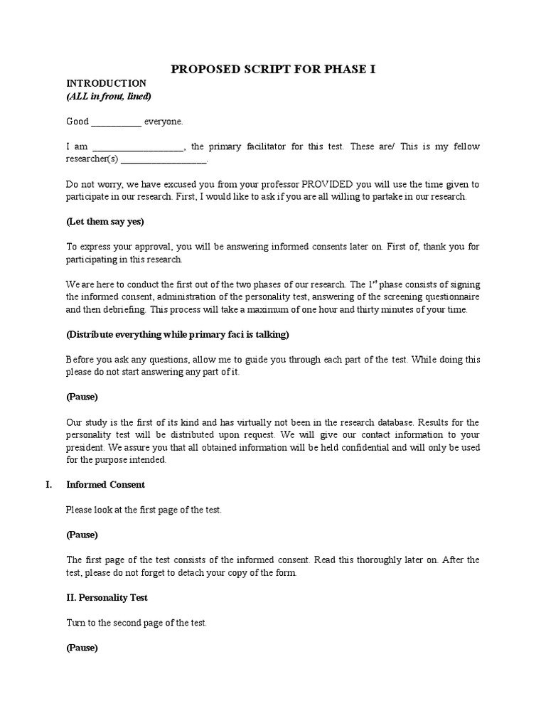 Final Script | PDF | Questionnaire | Survey Methodology